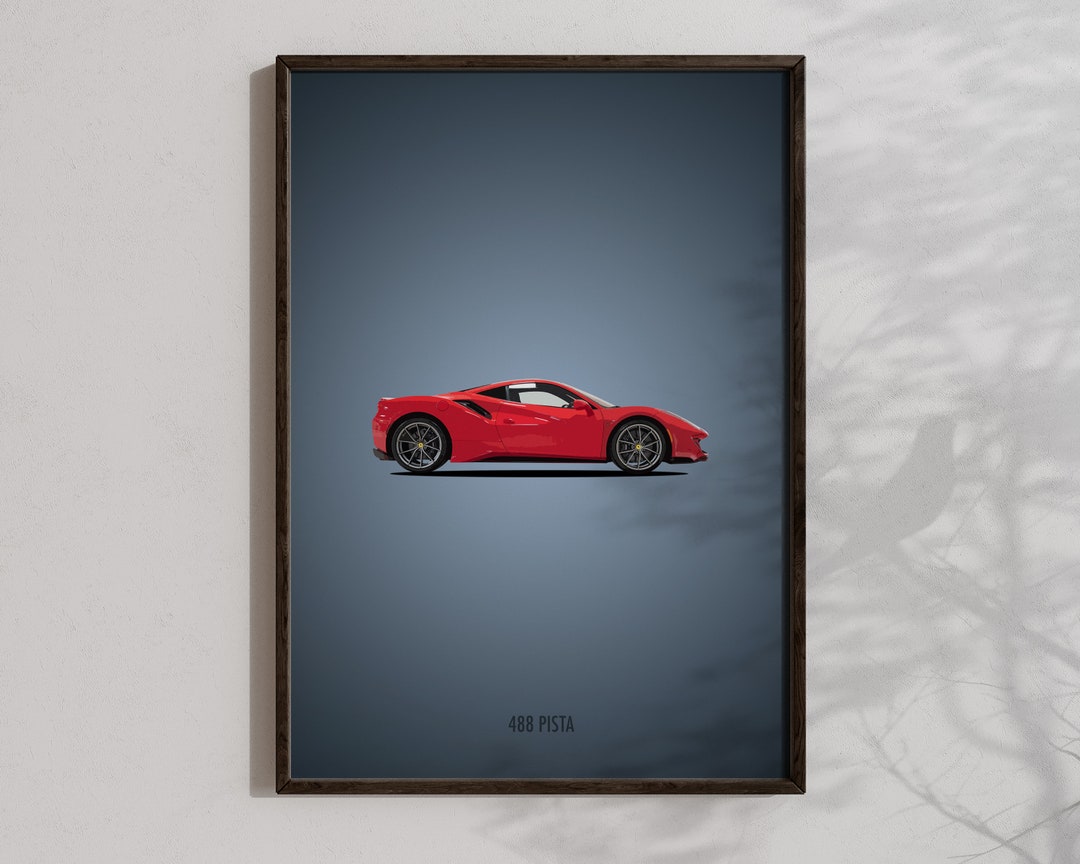 Ferrari 488 Pista Wall Art, Printable Ferrari Poster, Downloadable ...