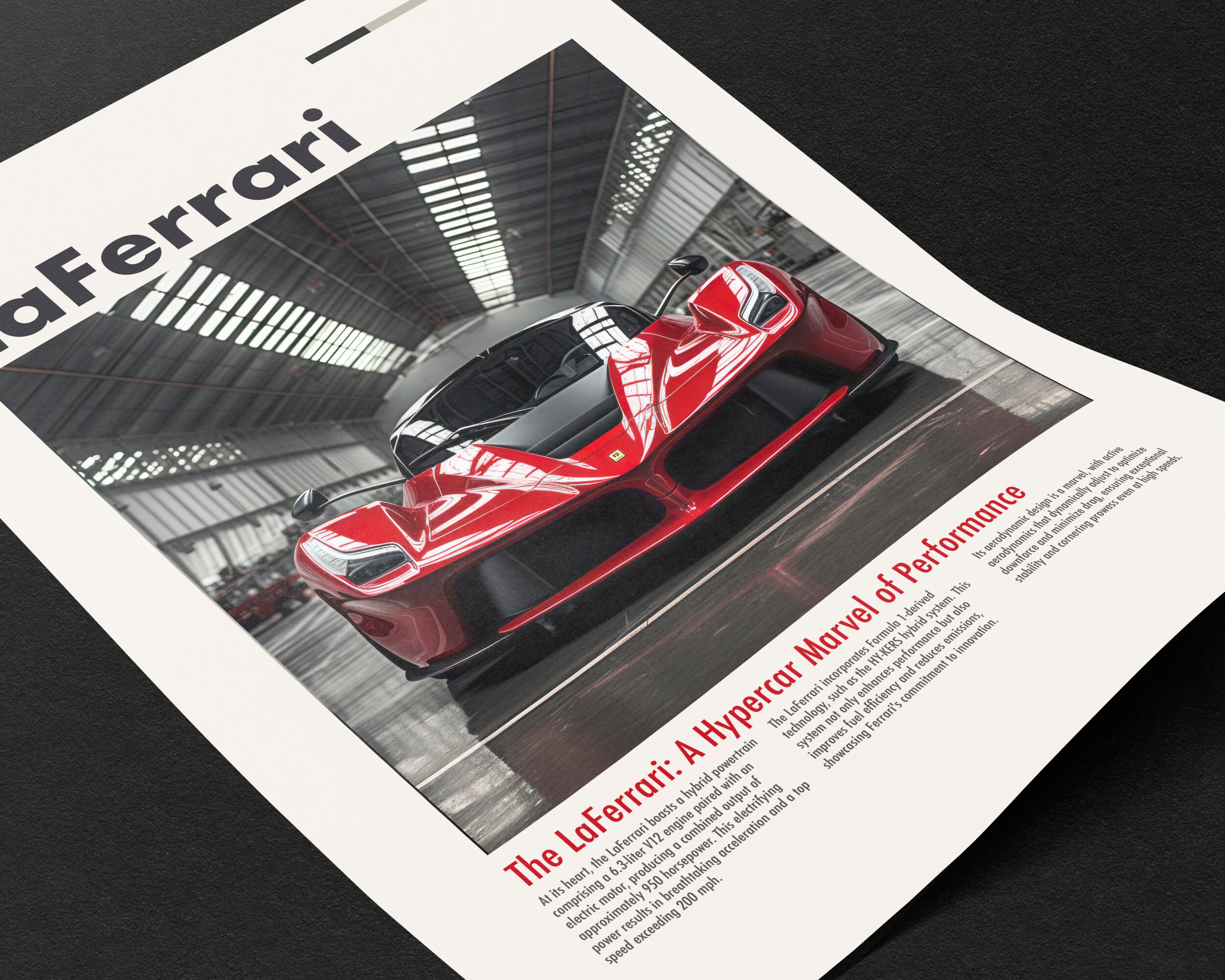 Ferrari Laferrari Poster Racing Sports Car Wall Art Cool Race Cars ...