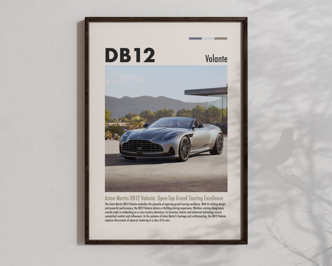 Aston Martin DB12 Poster Cool Race Car Wall Art Fast Racing Cars Prints ...