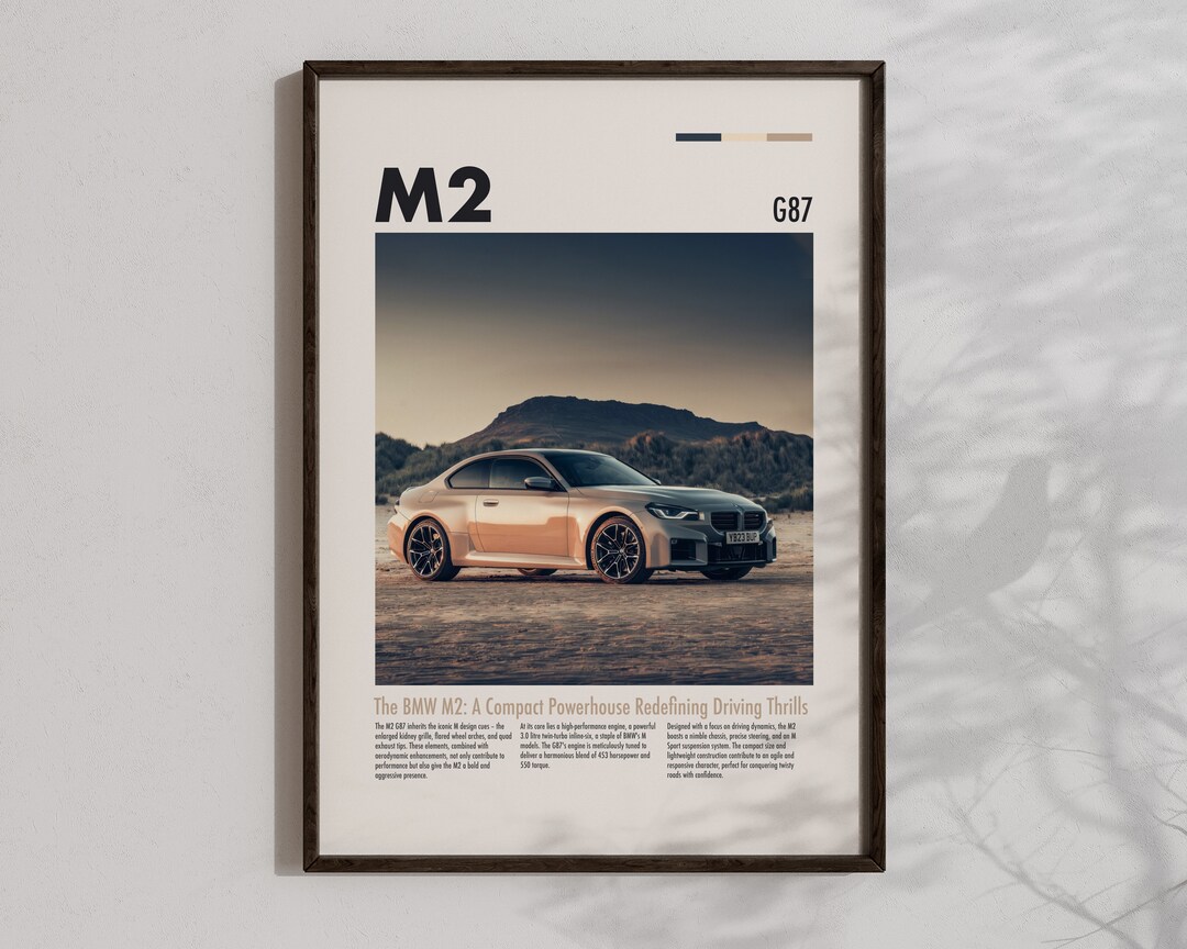 BMW M2 G87 Poster Automotive Home Wall Art Performance Cars Prints Cool BMW Gifts Decorative ...