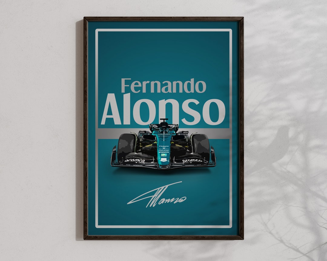 Fernando Alonso Wall Art Formula 1 Car Poster Alonso Racing Artwork F1 ...