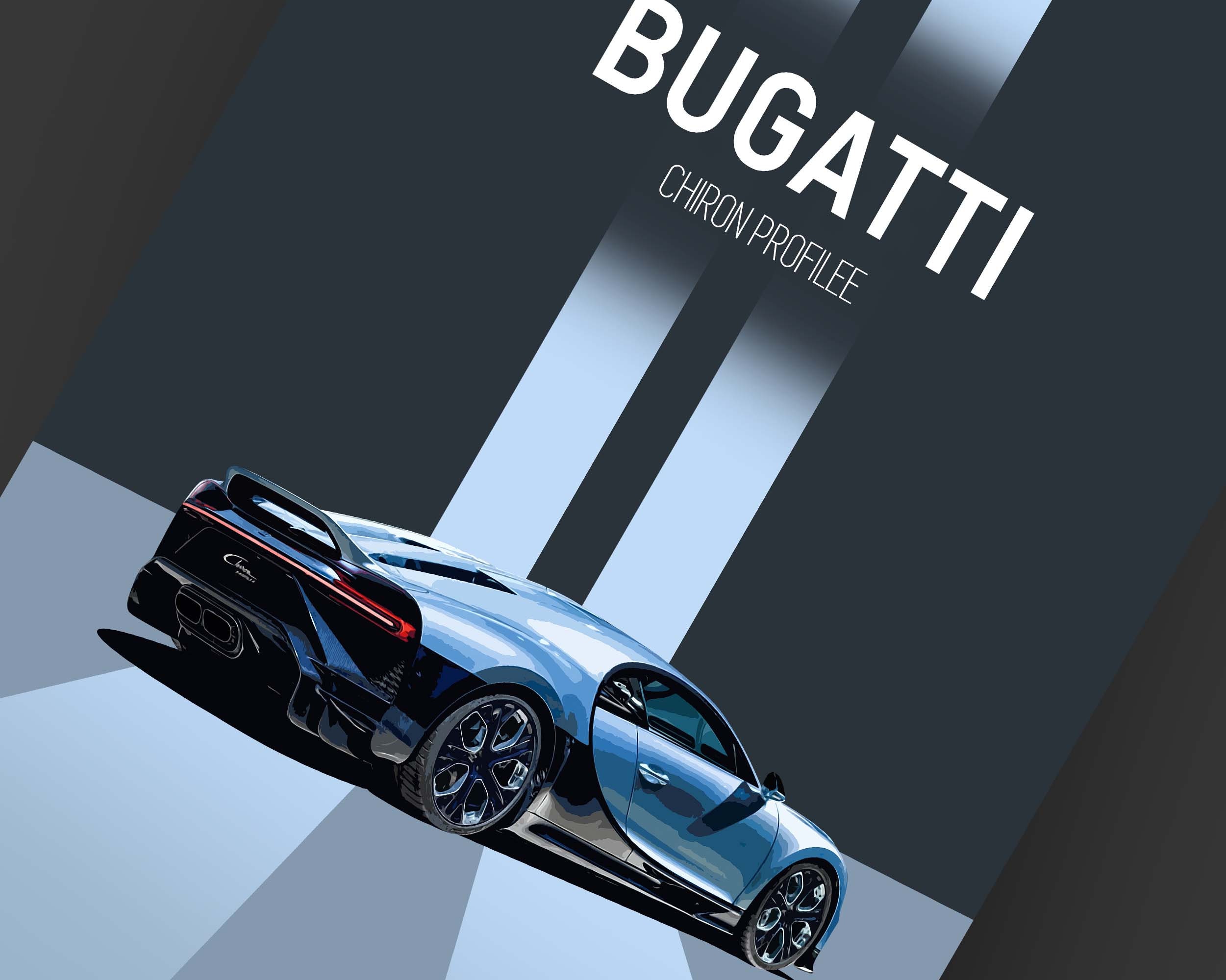 Bugatti Chiron Profilee Poster, Printable Bugatti Wall Art, Hyper Car ...