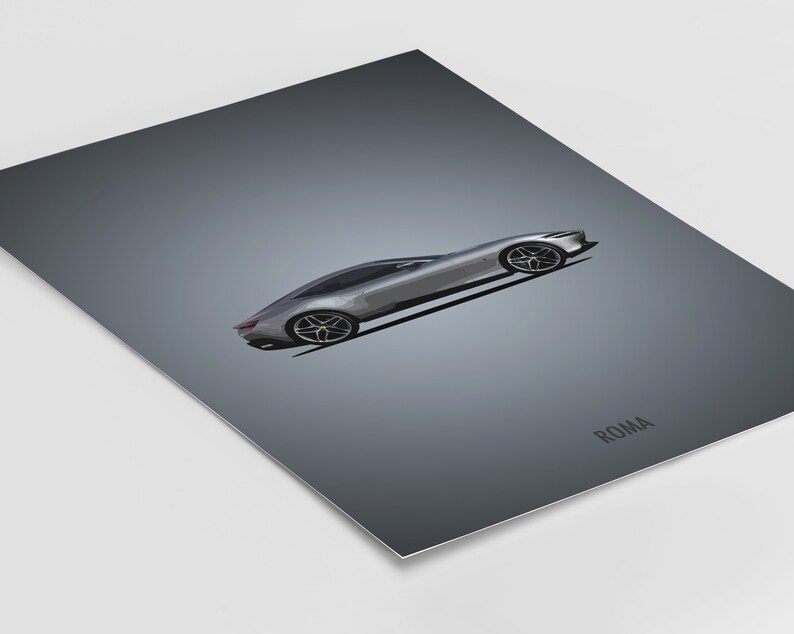 Ferrari Roma Wall Art, Printable Ferrari Poster, Downloadable Super Car ...