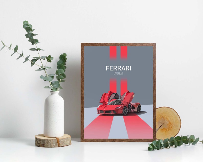 Ferrari Laferrari Hypercar Poster, Printable Ferrari Wall Art ...