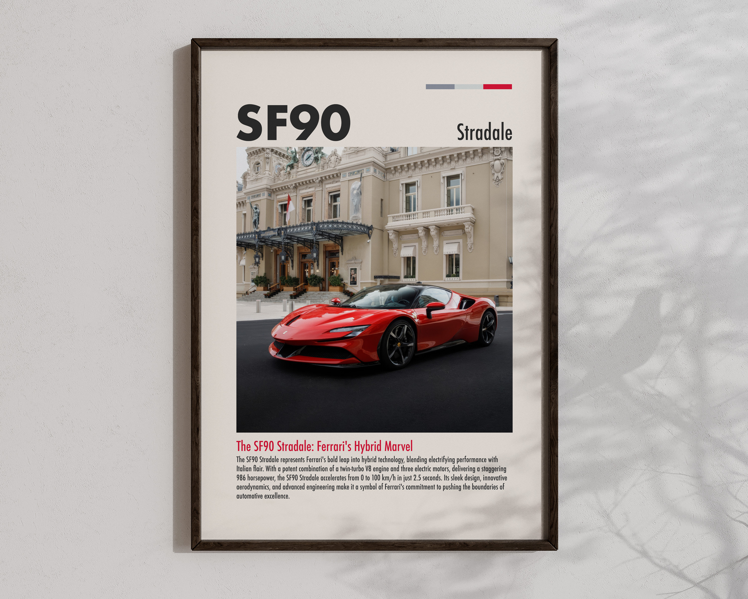 Ferrari SF90 Stradale Poster Hyper Car Wall Art Aesthetic Automotive ...
