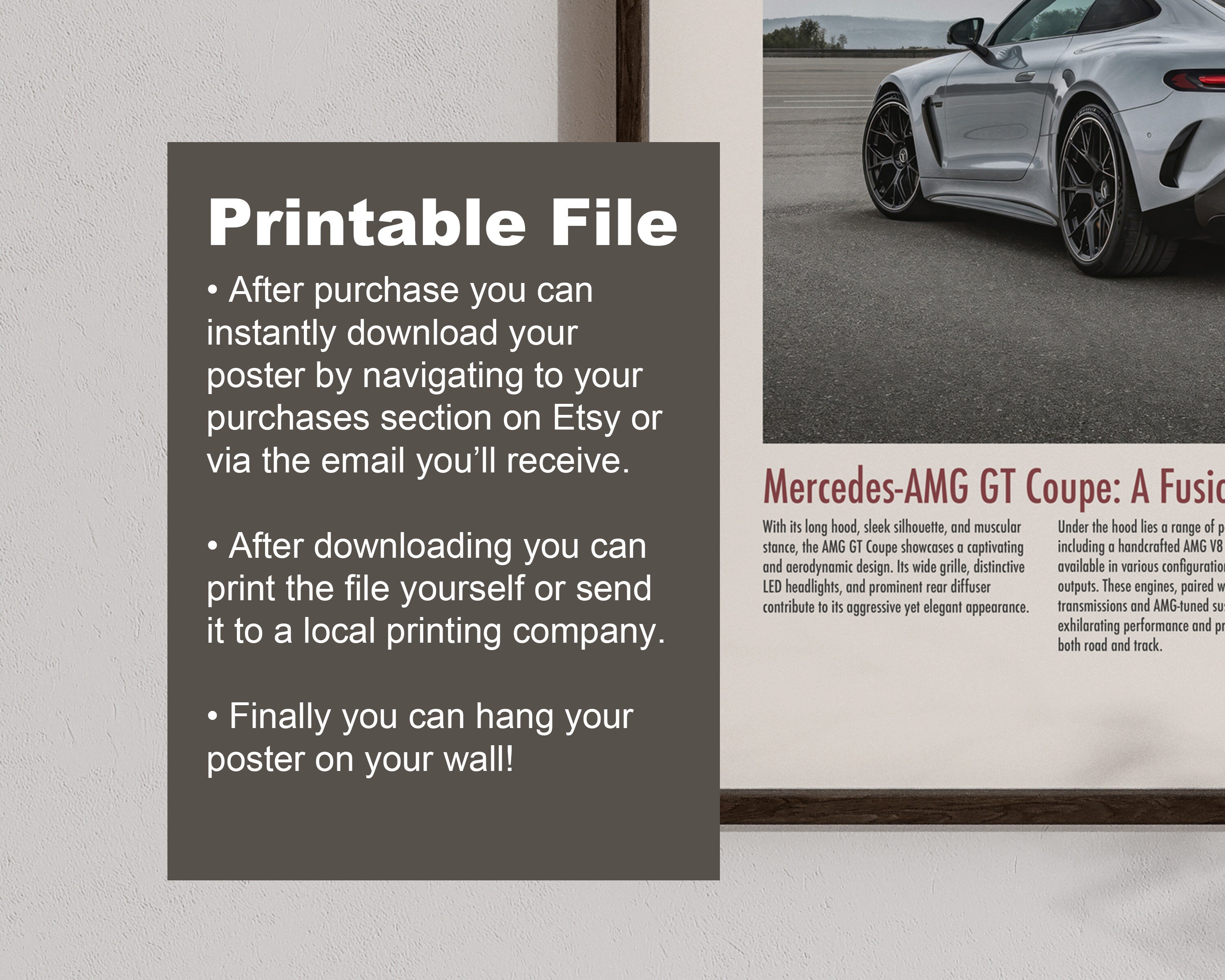 Mercedes AMG GT Poster Super Cars Wall Art Cool Luxury Car Prints ...