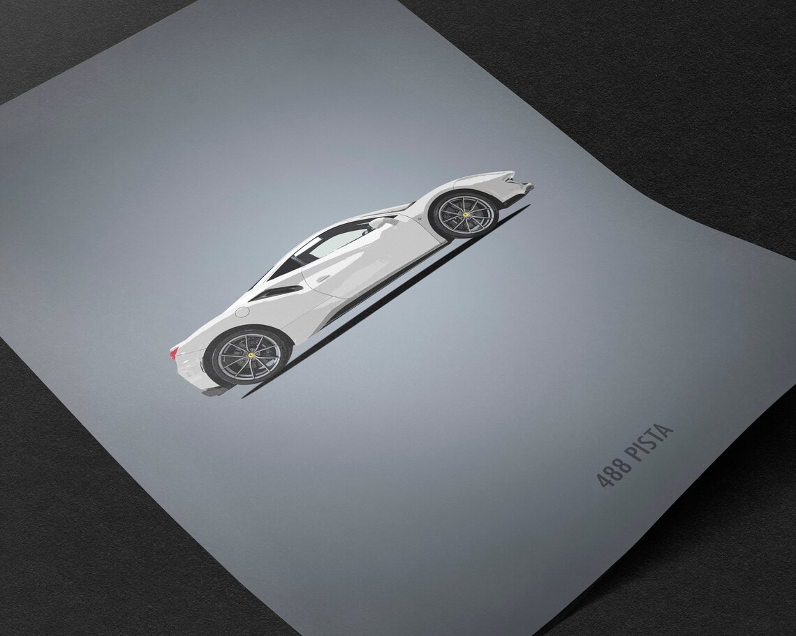 Ferrari 488 Pista Wall Art, Printable Ferrari Poster, Downloadable ...