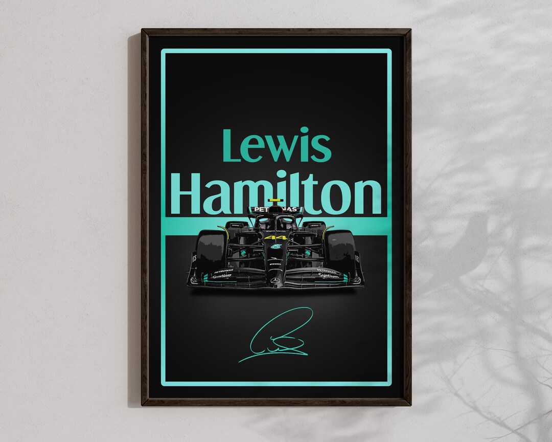 Lewis Hamilton Wall Art Mercedes F1 Poster Racing Artwork Formula 1 Car ...