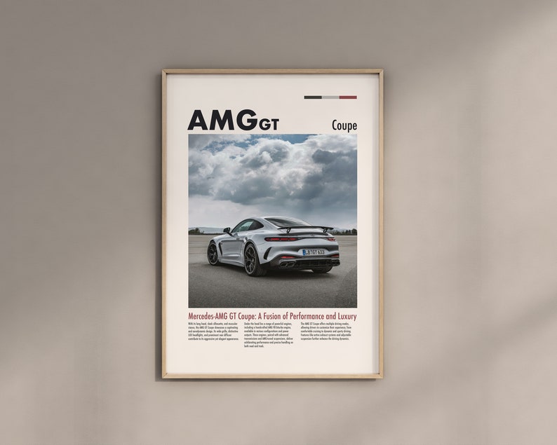 Mercedes AMG GT Poster Super Cars Wall Art Cool Luxury Car Prints ...
