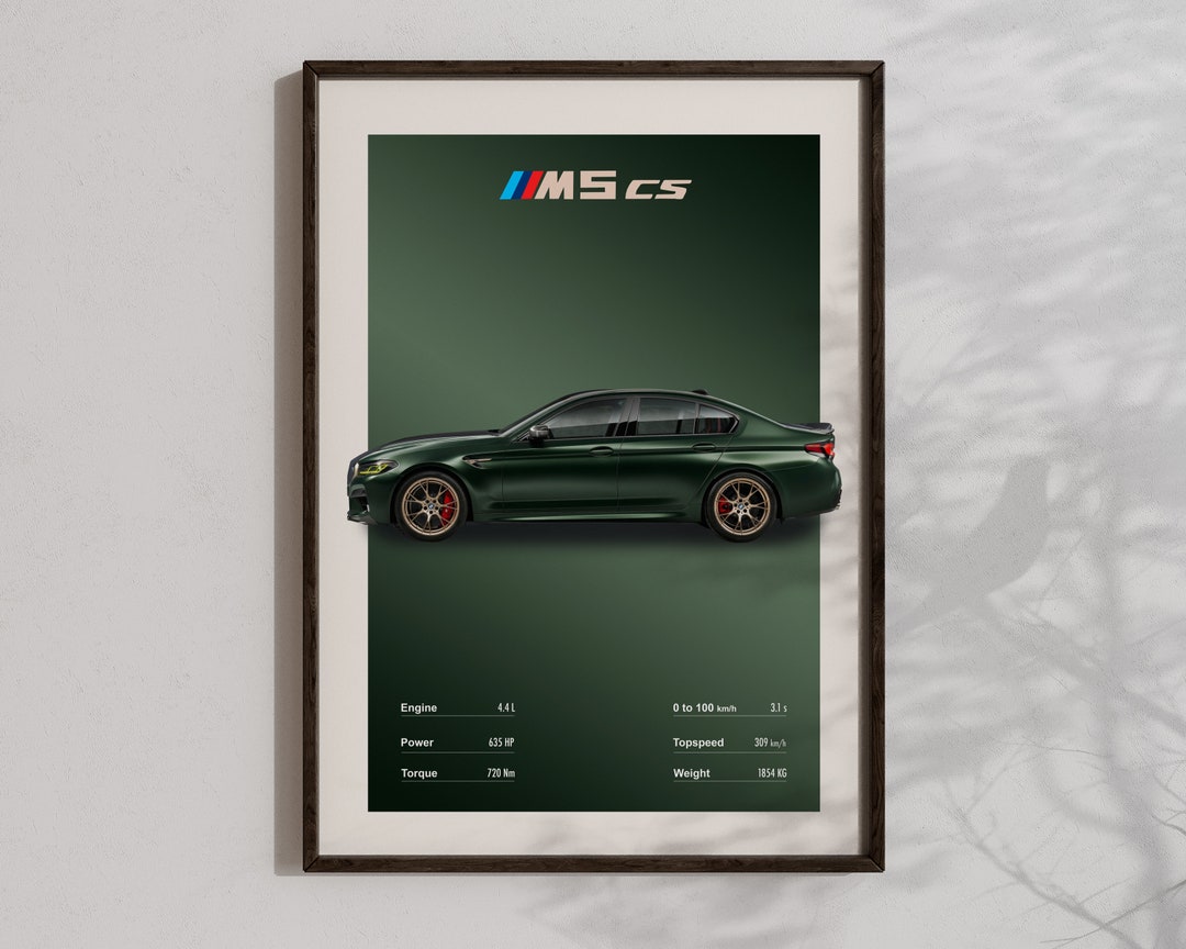BMW M5 CS Poster Stationwagon Posters Downloadable Bimmer Print ...