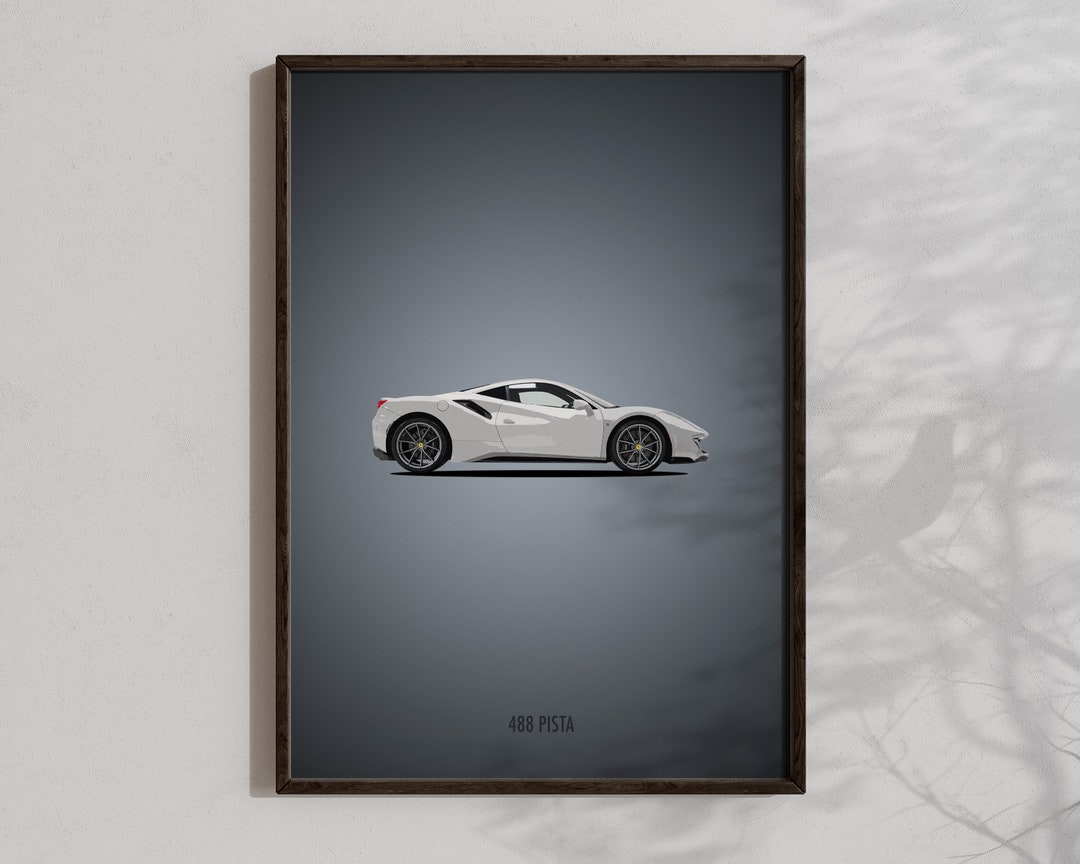 Ferrari 488 Pista Wall Art, Printable Ferrari Poster, Downloadable ...
