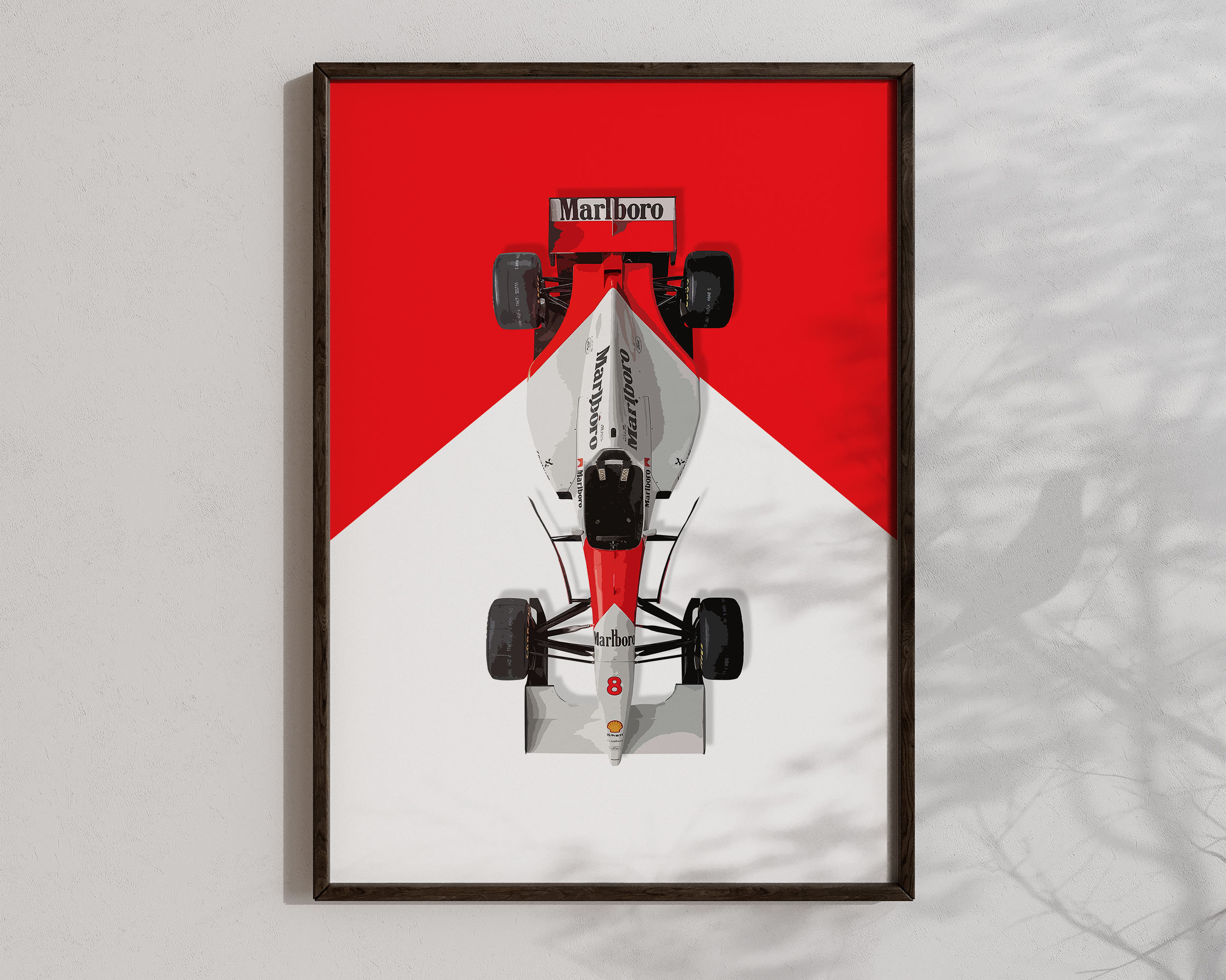 Printable Mclaren MP4 F1 Car Wall Art, 1993 Ayrton Senna Car Poster ...