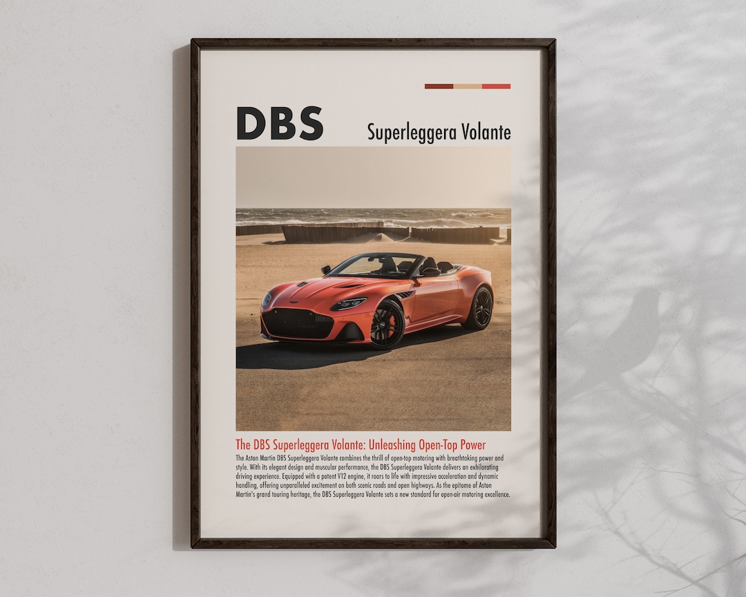 Aston Martin DBS Poster Cool Race Car Wall Art Fast Racing Cars Prints ...
