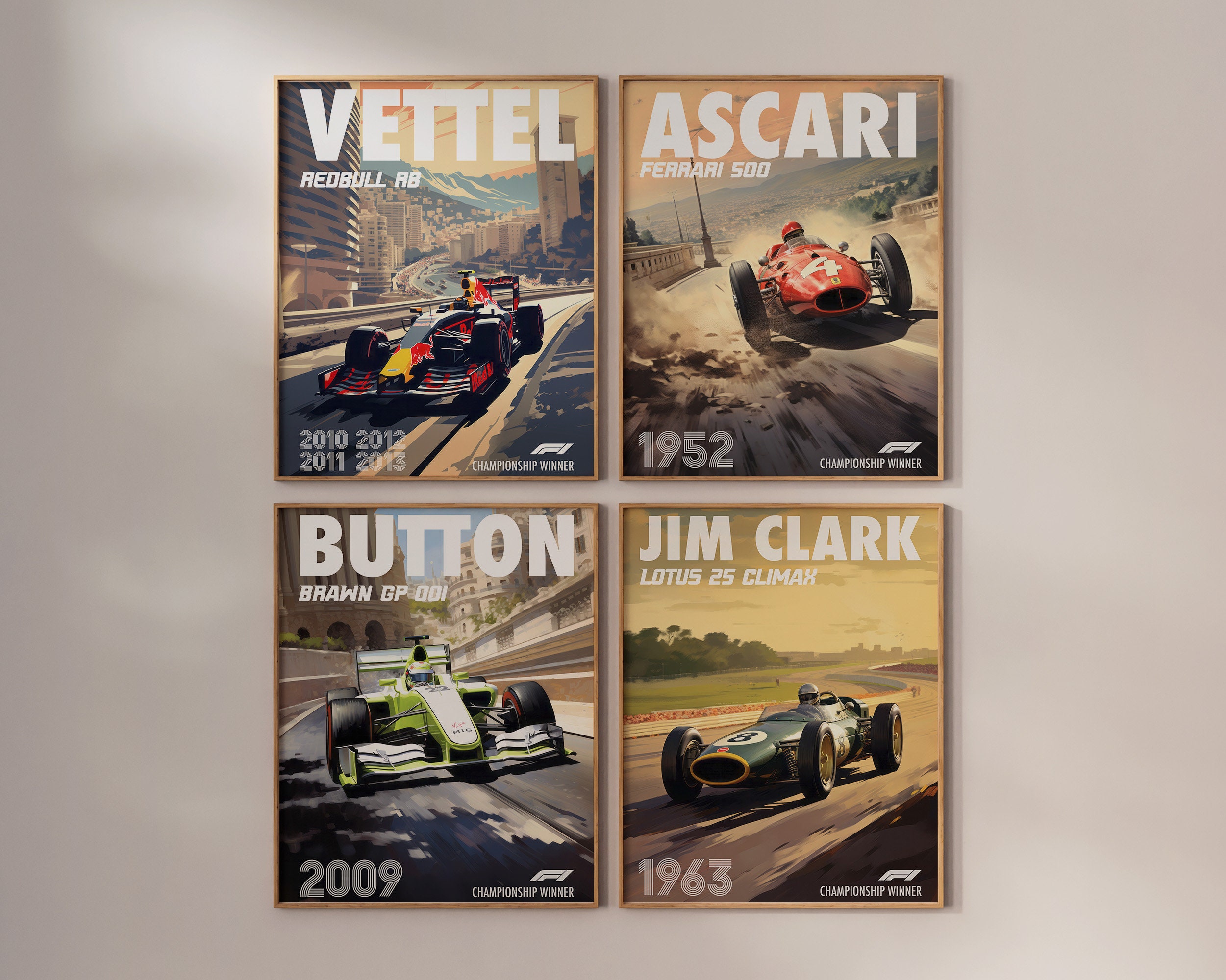 Set of 10 Formula 1 Posters Racing Wall Art Cool Motorsport - Etsy