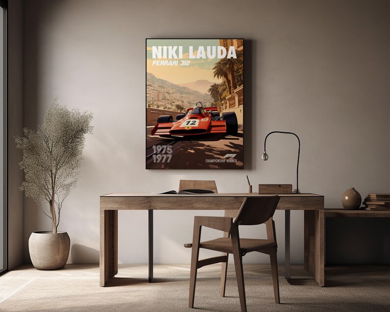 Niki Lauda Poster Formula1 Race Car Wall Art Ferrari 312 - Etsy