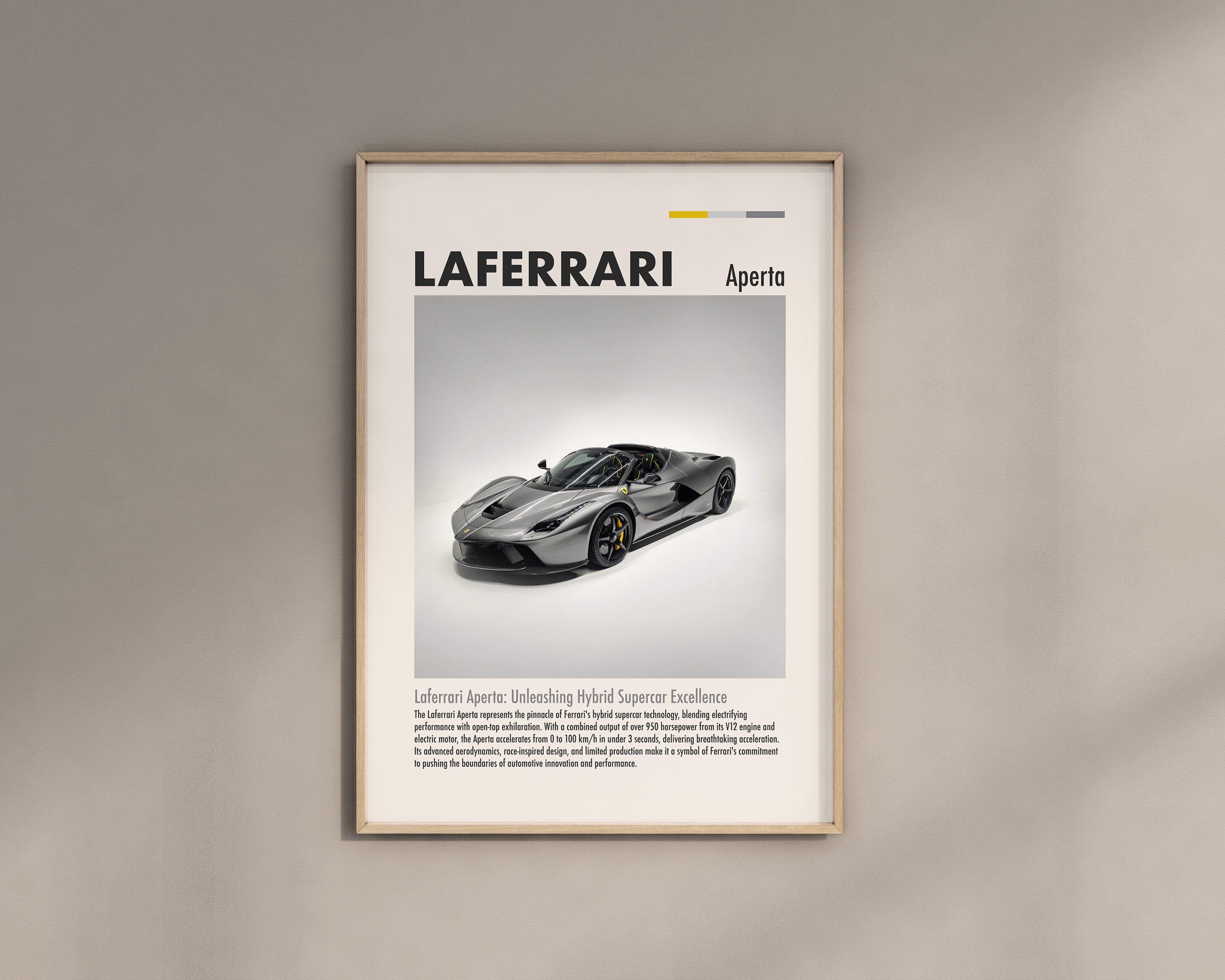 Ferrari Laferrari Poster Hyper Car Wall Art Cool Automotive Posters ...