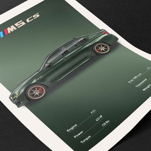 BMW M5 CS Poster Stationwagon Posters Downloadable Bimmer Print ...