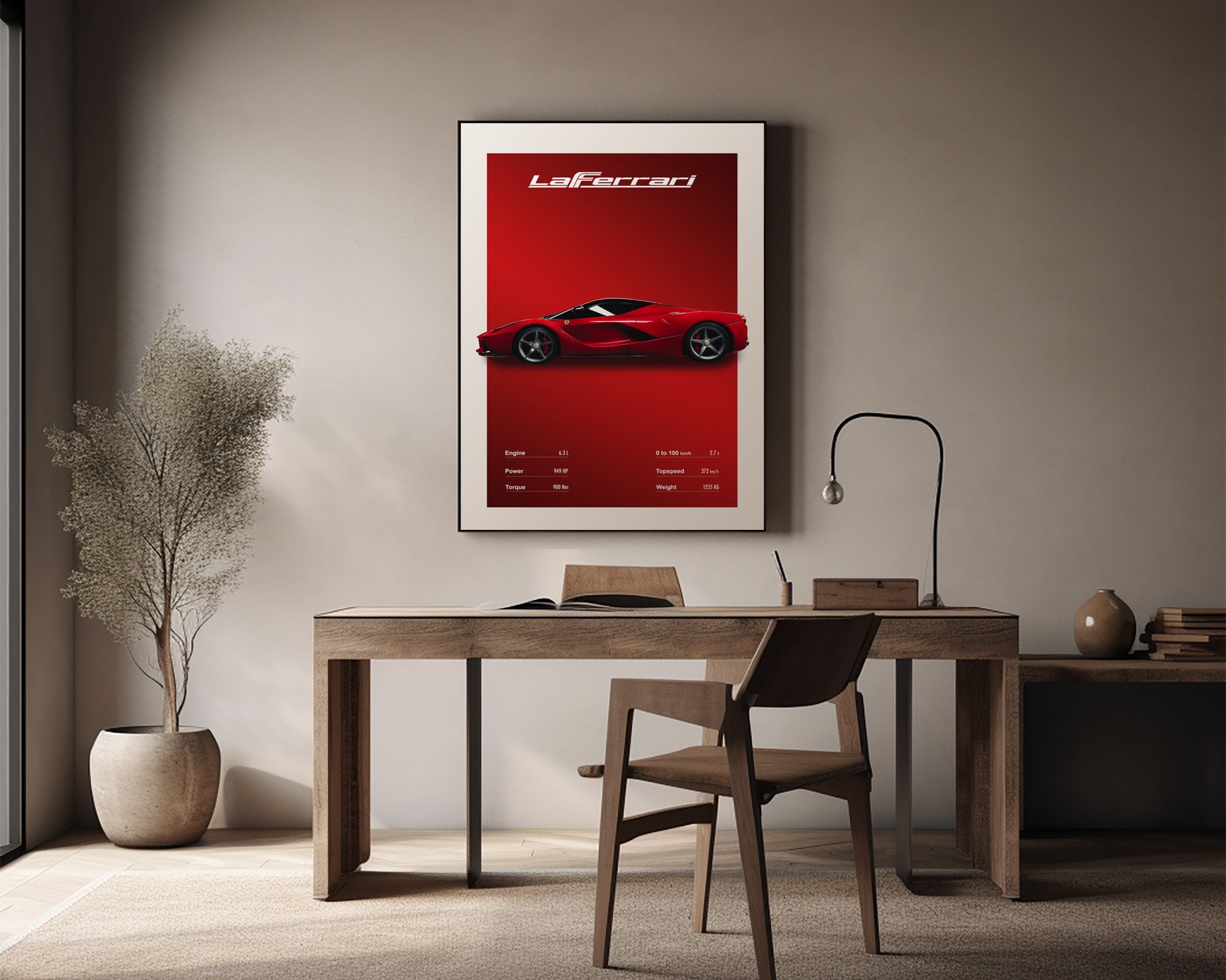 Ferrari Laferrari Poster Automotive Bedroom Decor Downloadable Ferrari ...
