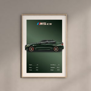 BMW M5 CS Poster Stationwagon Posters Downloadable Bimmer Print ...