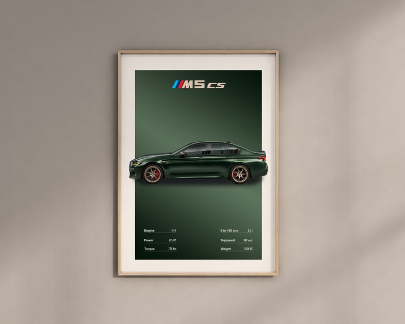 BMW M5 CS Poster Stationwagon Posters Downloadable Bimmer Print ...