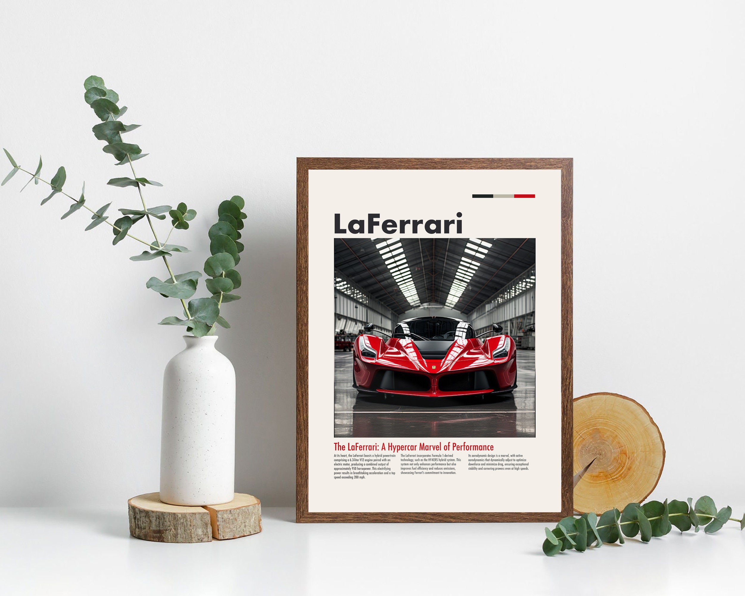 Ferrari Laferrari Poster Racing Sports Car Wall Art Cool Race Cars ...