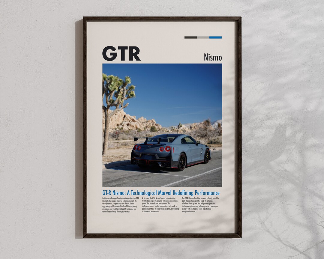 Printable Nissan GTR Poster Downloadable Car Wall Art Fast Sports Car ...
