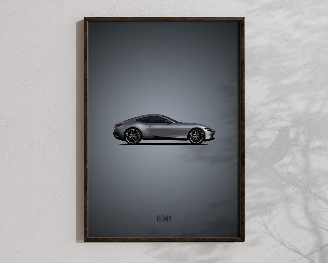 Ferrari Roma Wall Art, Printable Ferrari Poster, Downloadable Super Car ...