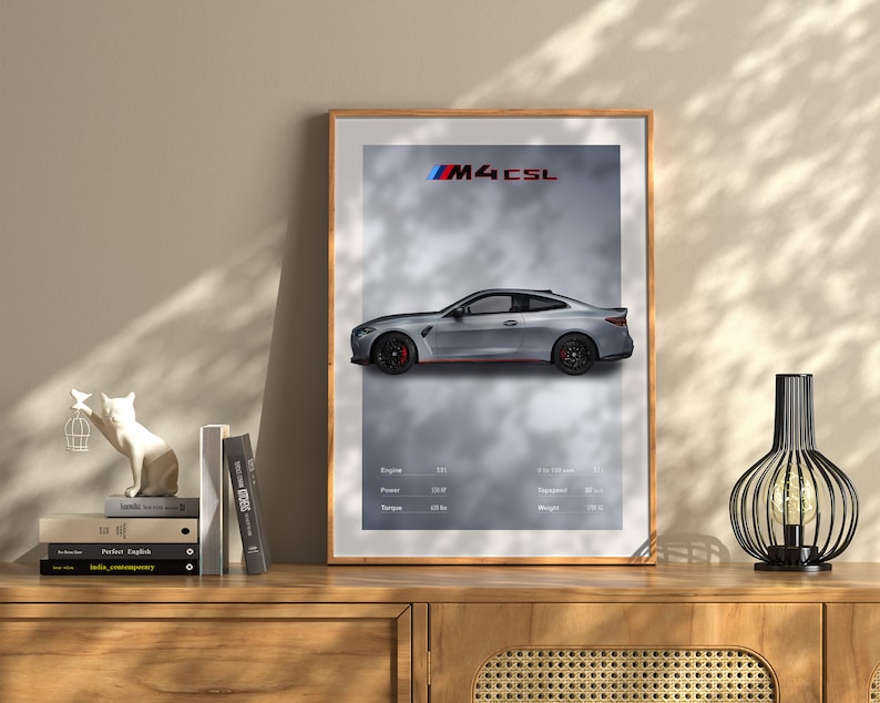 BMW M4 CSL Poster Sports Car Posters Downloadable Bimmer Prints ...