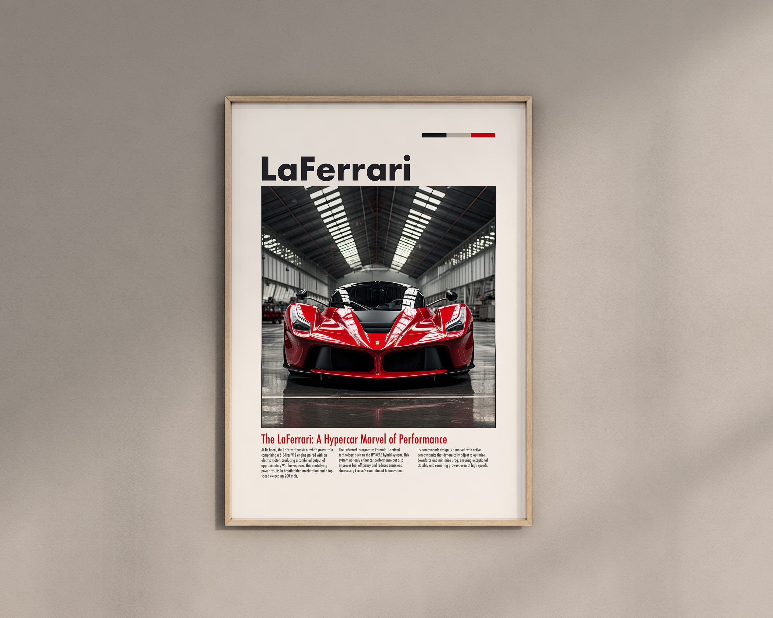 Ferrari Laferrari Poster Racing Sports Car Wall Art Cool Race Cars ...
