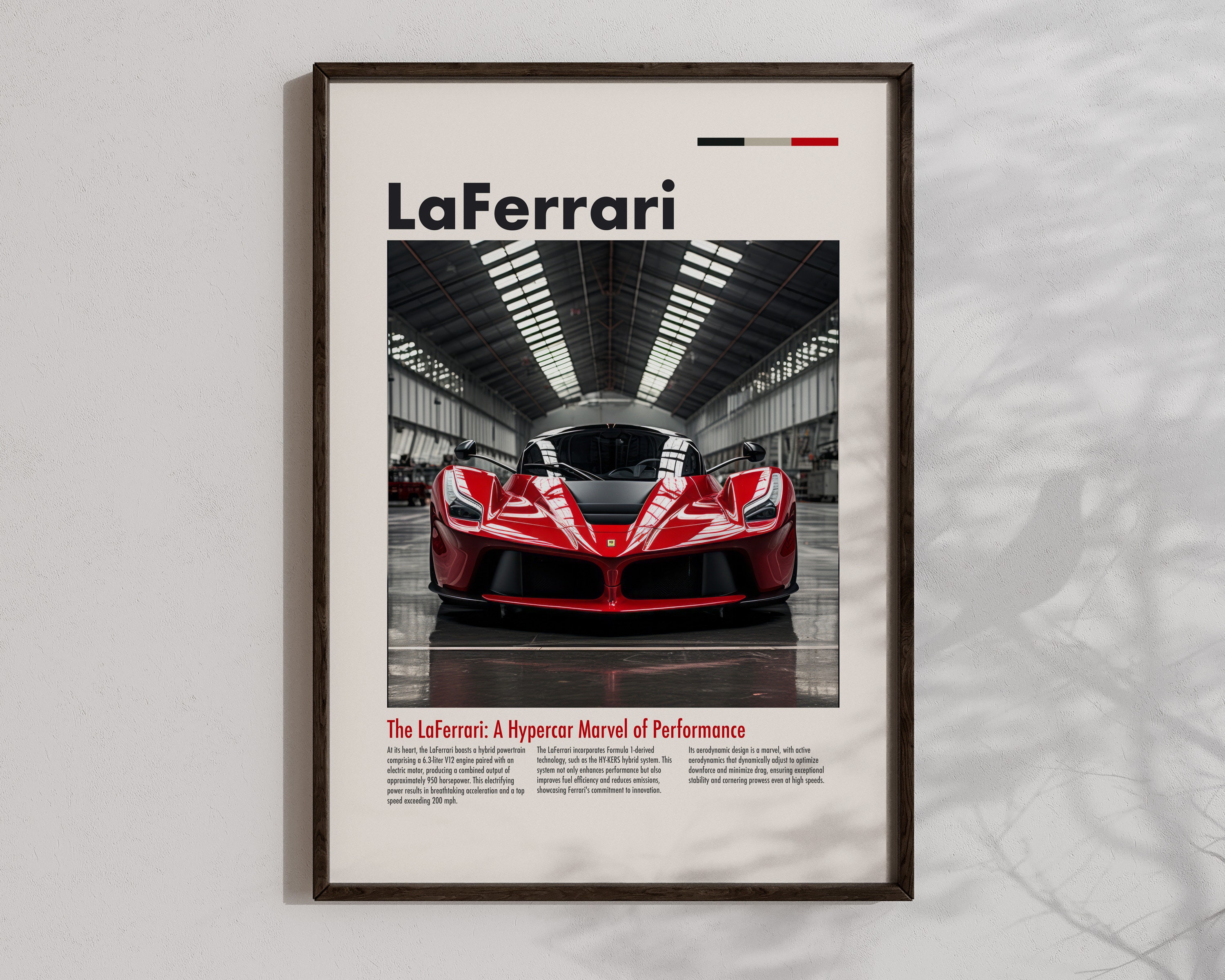 Ferrari Laferrari Poster Racing Sports Car Wall Art Cool Race Cars ...