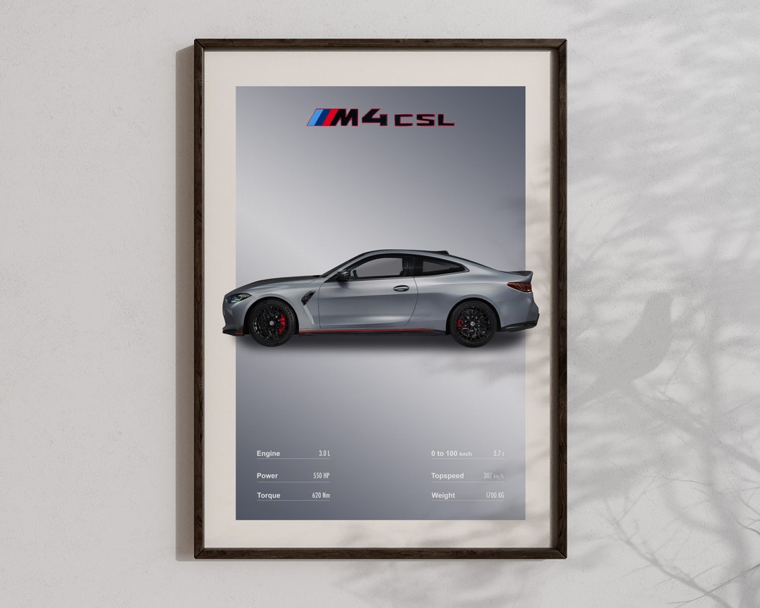 BMW M4 CSL Poster Sports Car Posters Downloadable Bimmer Prints ...