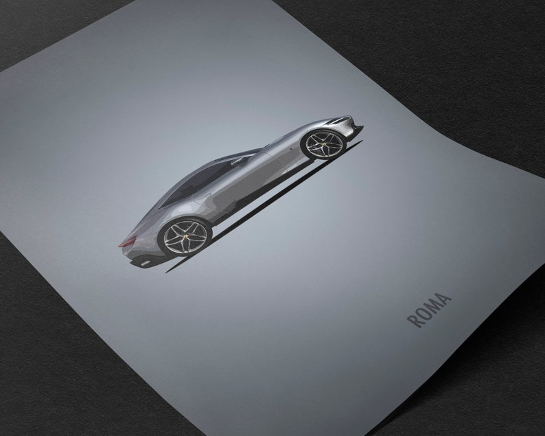 Ferrari Roma Wall Art, Printable Ferrari Poster, Downloadable Super Car ...
