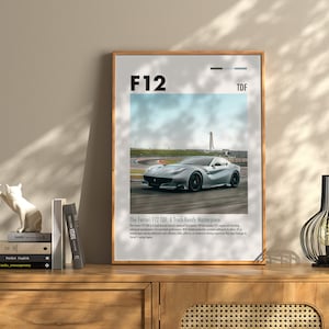 Ferrari F12 TDF Poster Hyper Car Wall Art Cool Automotive Print ...