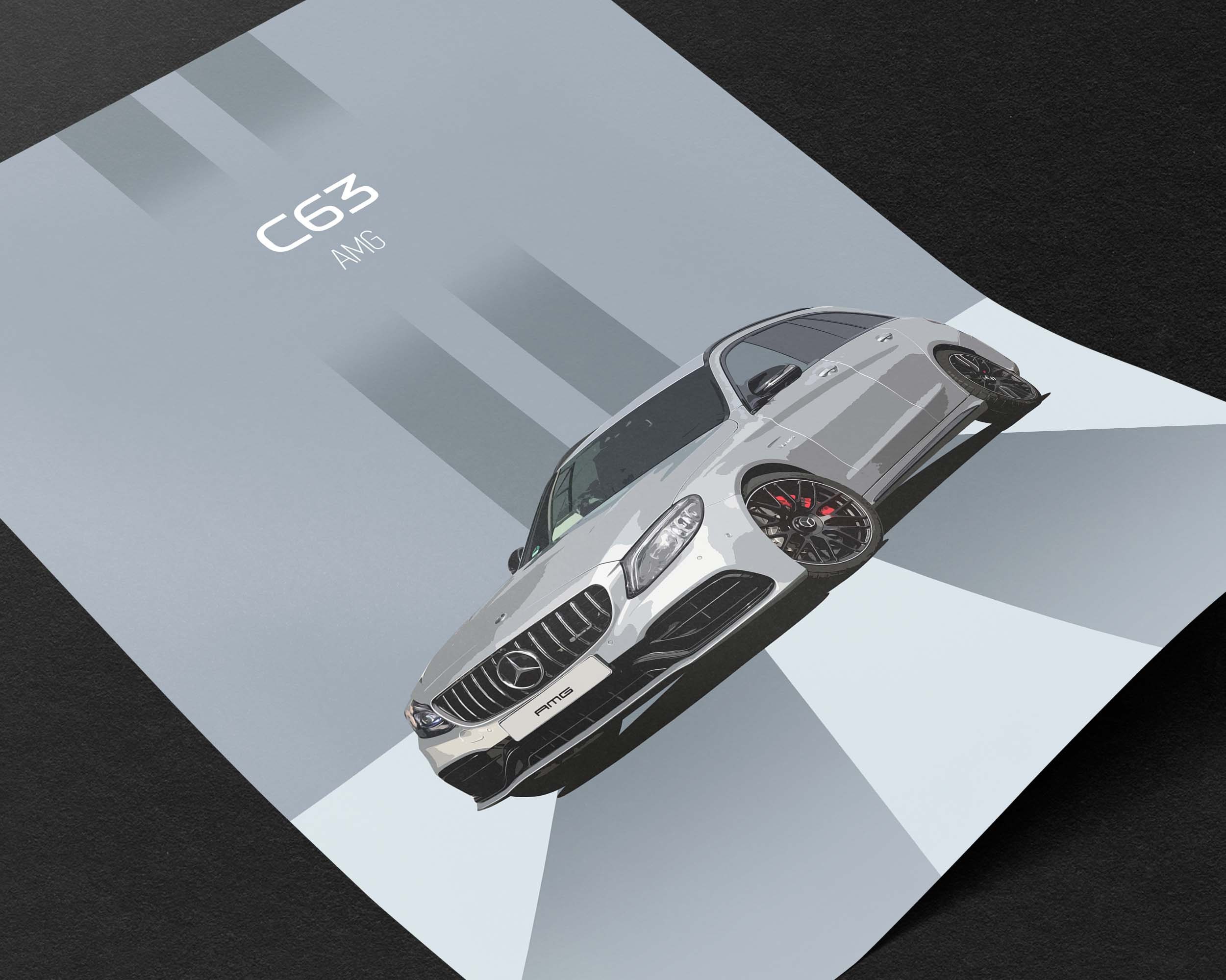 Mercedes - Benz C63 AMG Printable Poster, Mercedes C63 Wall Art, Sports ...