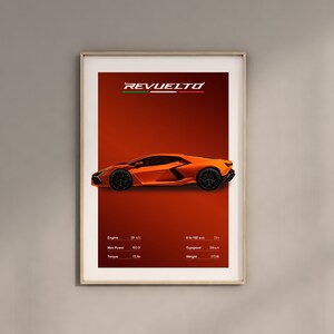 Lamborghini Revuelto Wall Art Automotive Home Posters Aesthetic Racing ...
