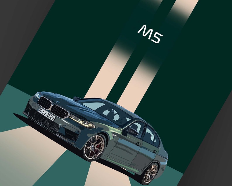 Printable BMW M5 Cs Wall Art, BMW M5 Gran Coupe Poster, BMW 5 Series ...