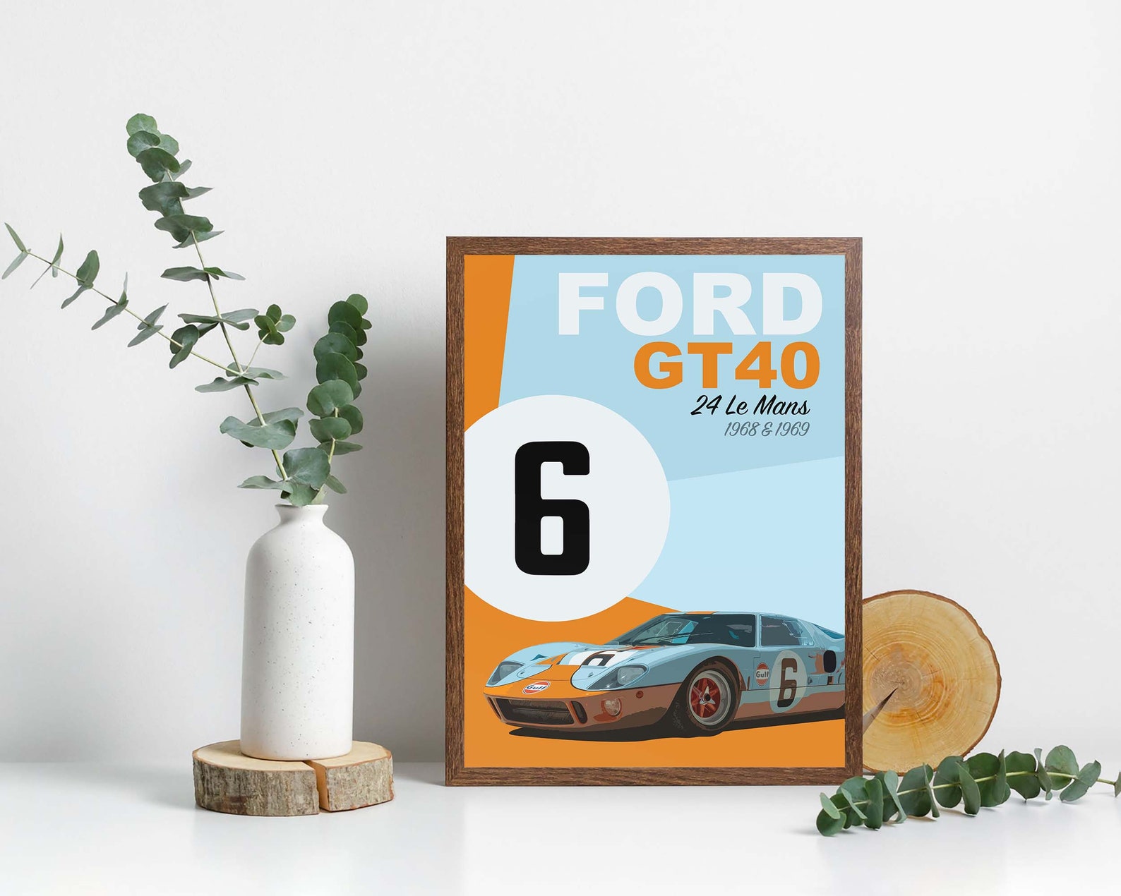 Printable Ford GT40 Gulf Wall Art, Ford GT Wall Art, Race Car Wall Art ...