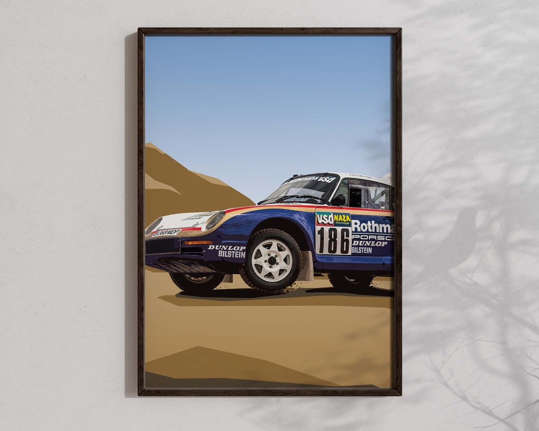 Printable Porsche 959 Dakar Poster Dakar Posters, Downloadable Racing ...