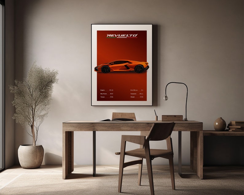 Lamborghini Revuelto Wall Art Automotive Home Posters Aesthetic Racing ...