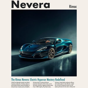 Rimac Nevera Poster Hyper Cars Wall Art Modern Automotive Wall Decoration Electric Futuristic ...
