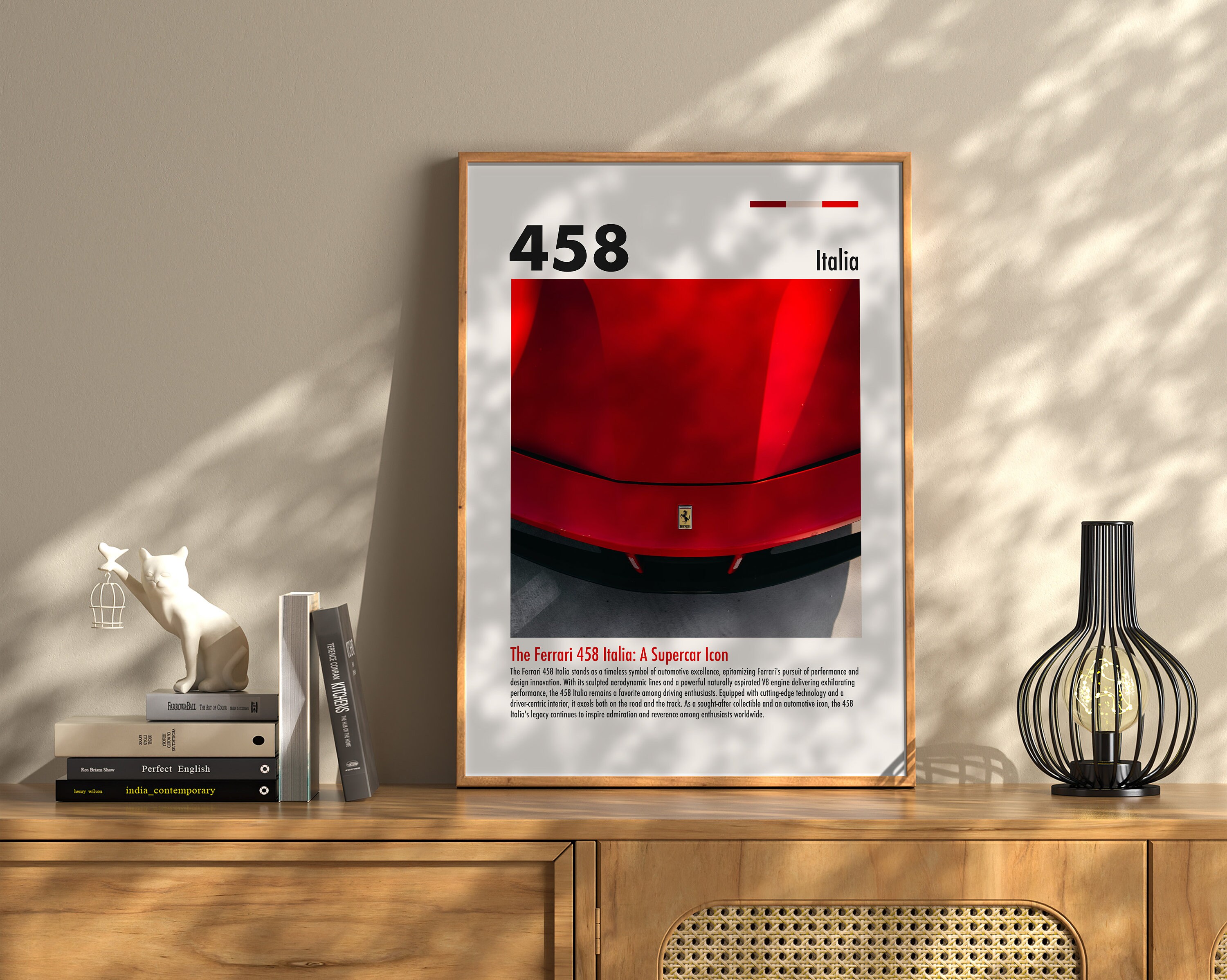 Ferrari 458 Italia Poster Super Car Wall Art Cool Automotive Prints ...