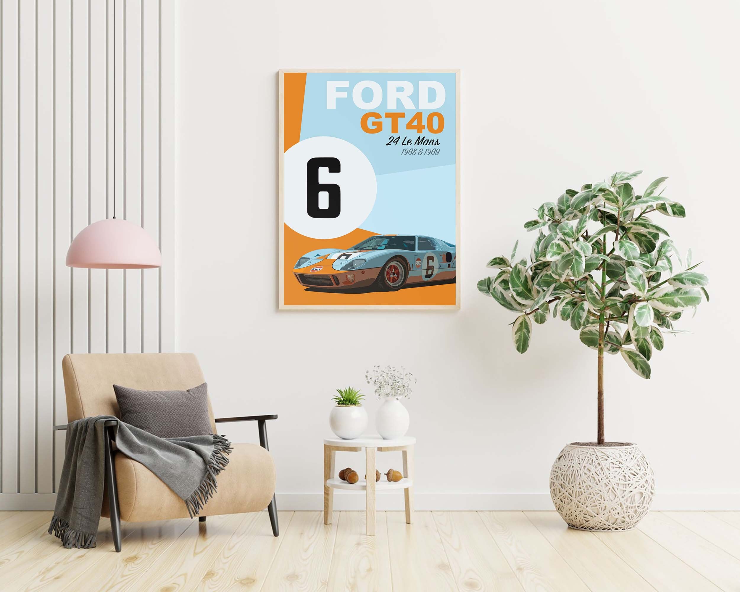 Printable Ford GT40 Gulf Wall Art, Ford GT Wall Art, Race Car Wall Art ...