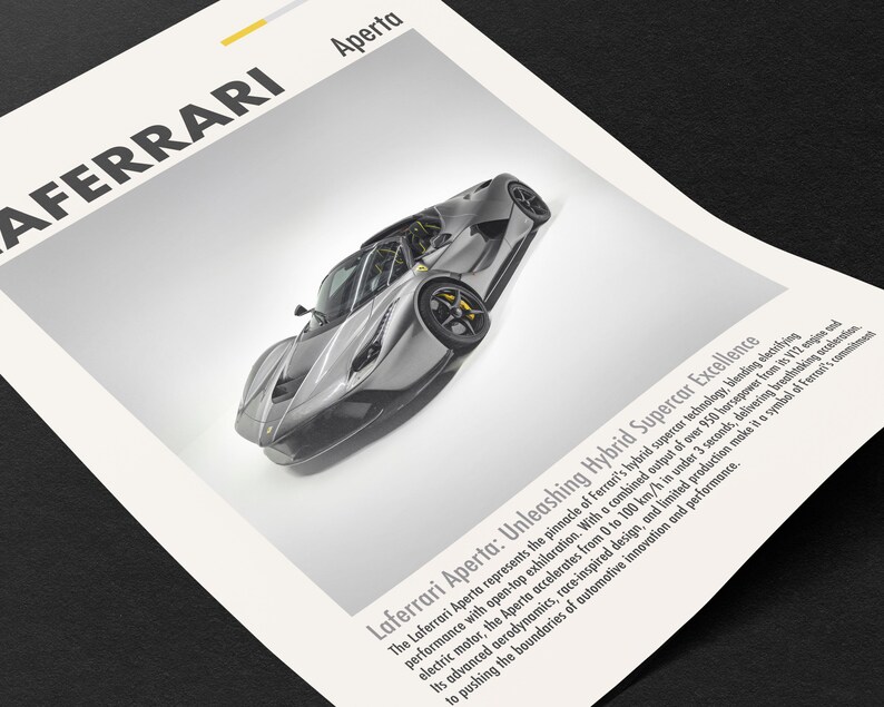 Ferrari Laferrari Poster Hyper Car Wall Art Cool Automotive Posters ...