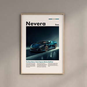 Rimac Nevera Poster Hyper Cars Wall Art Modern Automotive Wall Decoration Electric Futuristic ...