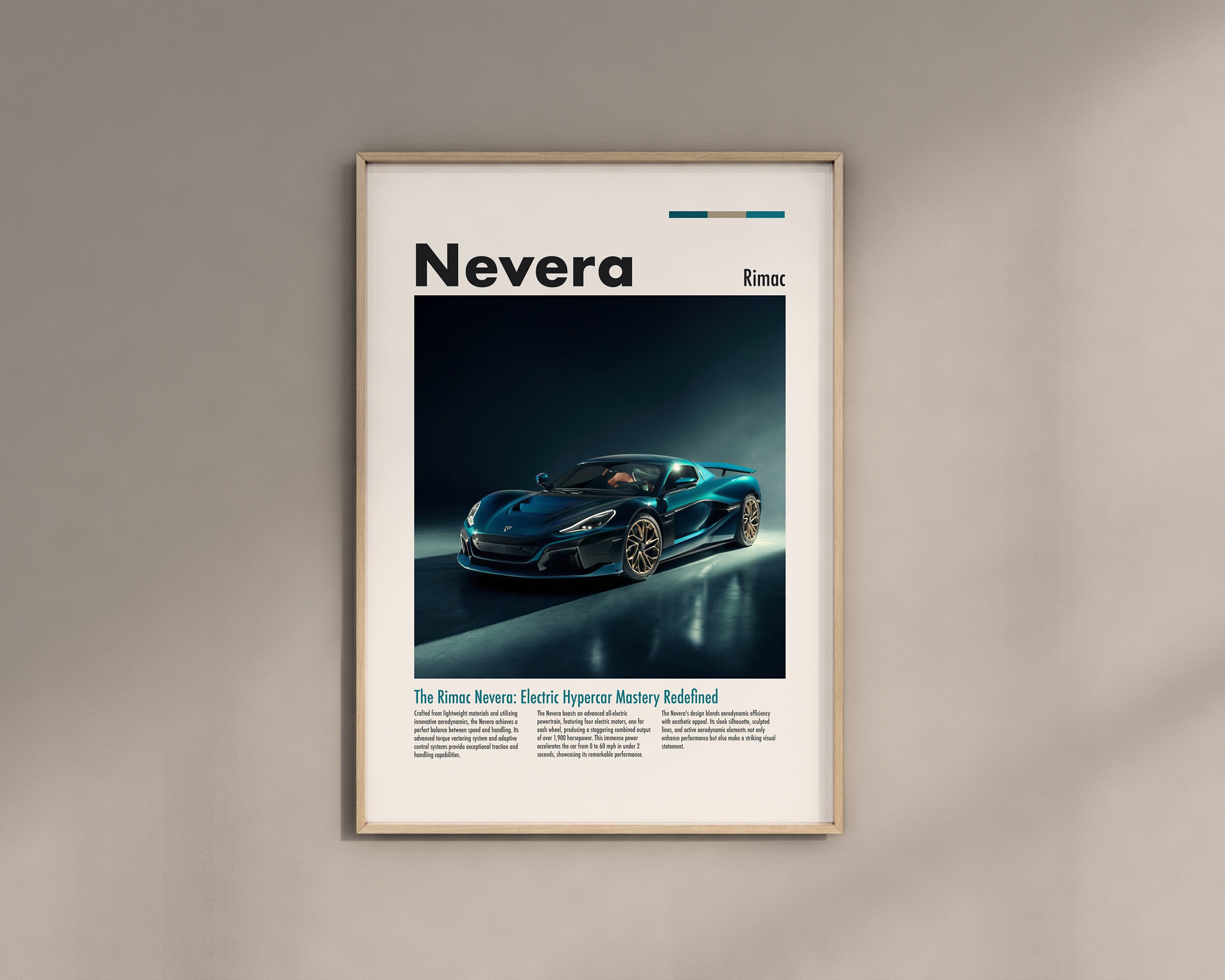 Rimac Nevera Poster Hyper Cars Wall Art Modern Automotive Wall ...