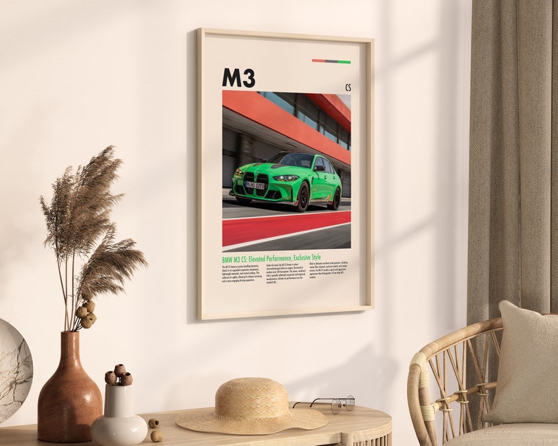 BMW M3 CS Poster Cool Sports Car Decoration Cool Cars Prints Digital ...