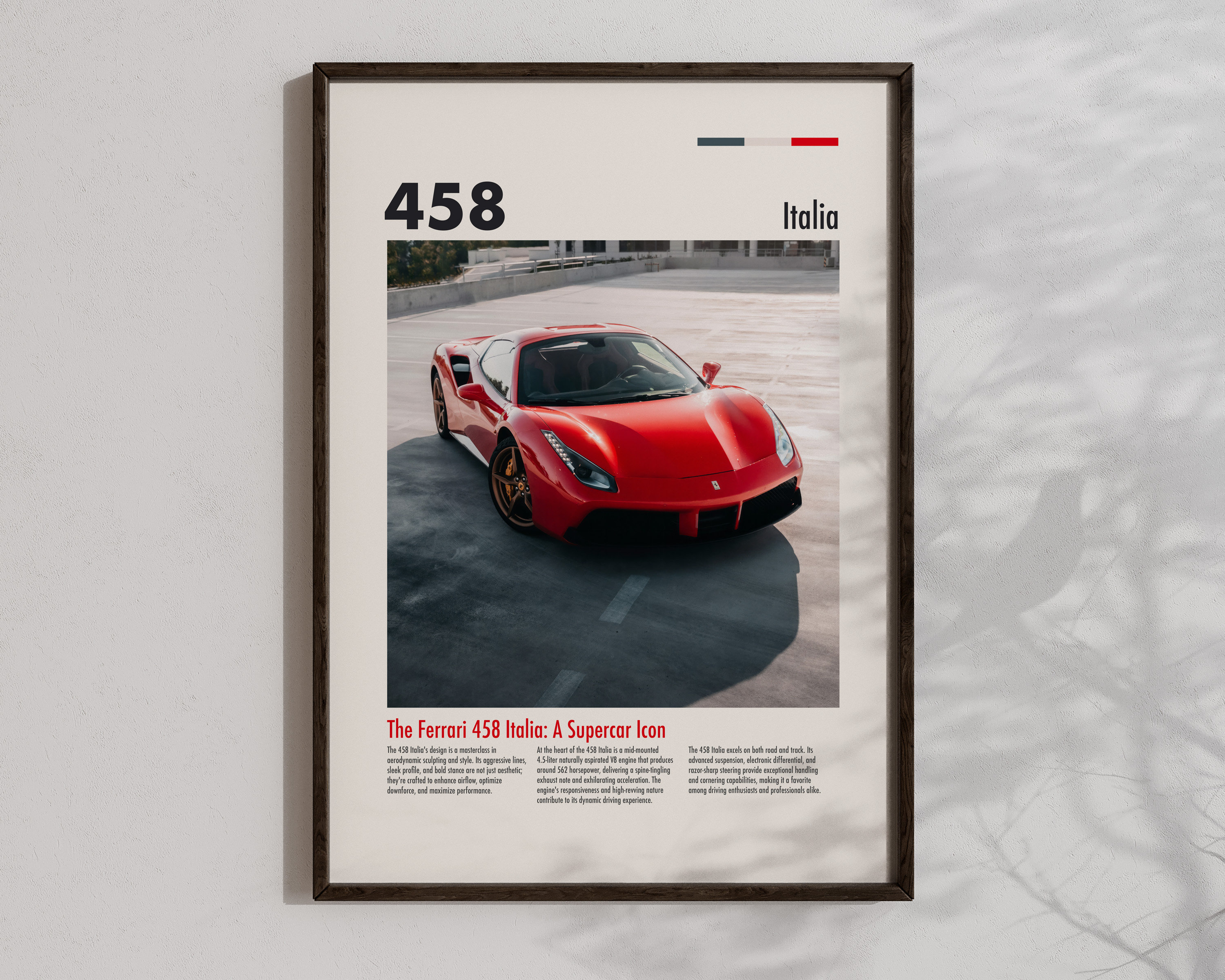 Ferrari 458 Italia Poster Super Car Wall Art Cool Luxury Cars Prints ...