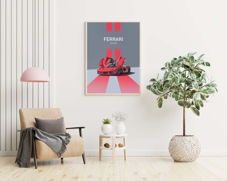 Ferrari Laferrari Hypercar Poster, Printable Ferrari Wall Art ...