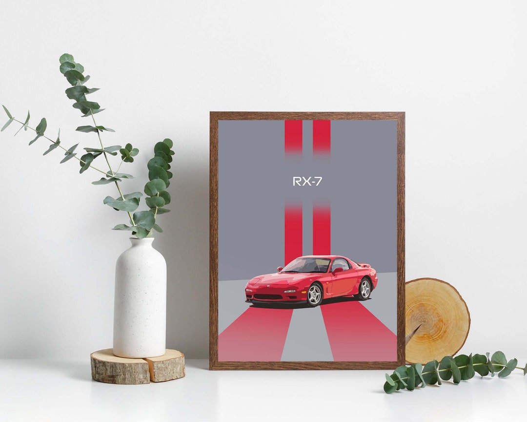 Printable Mazda Rx-7 Wall Art, Mazda Rx7 Poster, Sports Car Decoration ...