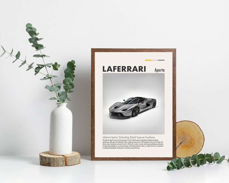 Ferrari Laferrari Poster Hyper Car Wall Art Cool Automotive Posters ...